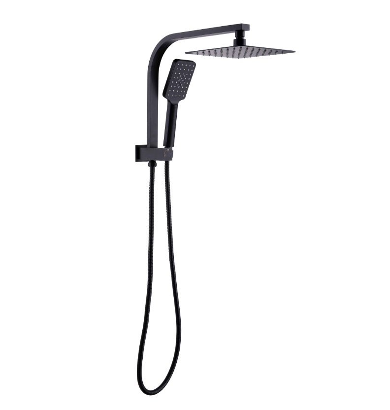 QUBI Compact Twin Shower Set Matte Black in Melbourne | Topware